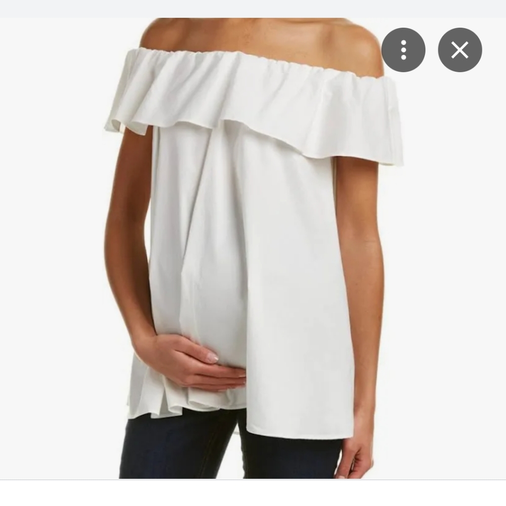 Hatch Size Maternity Chloe White Off The Shoulder Mat… - Gem